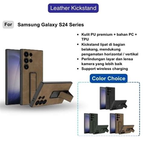 Promo Case Samsung Galaxy S24 Ultra Plus GKK Leather Holder Kickstand