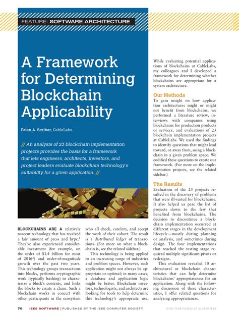 2018 Ieee A Framework For Determining Blockchain Applicability