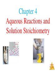Chapter 04 Pdf Chapter 4 Aqueous Reactions And Solution Stoichiometry Aqueous Reactions 1