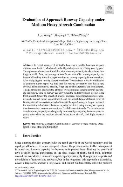 Pdf Evaluation Of Approach Runway Capacity Under Medium Heavy