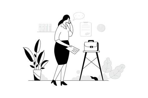 Assistant Director Office Vectors Illustration Flat Line 32470756