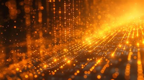 Digital Technology Data Abstract Matrix With Binary Code And Glowing