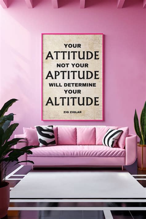 Zig Ziglar Quote Art Print Attitude Determines Altitude Digital