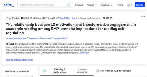 The Relationship Between L2 Motivation And Transformative Engagement In Academic Reading Among