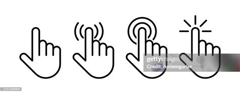 Pointer Cursor Сomputer Mouse Icon Set White Background High Res Vector