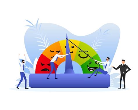 플랫 사람들과 피드백 벡터 개념 만족도 등급 벡터 일러스트 레이 션의 순위 수준 프리미엄 벡터