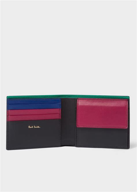 Paul Smith No 9 Men S Black Calf Leather Billfold And Coin Wallet
