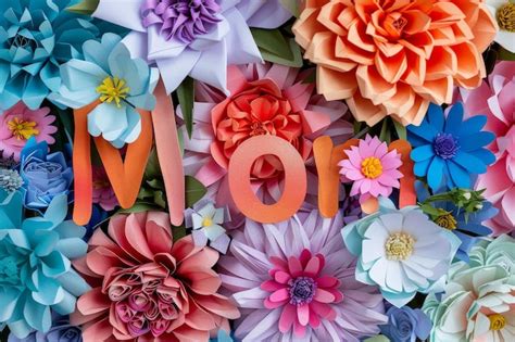 Premium Photo Mothers Day Paper Flower Bouquet