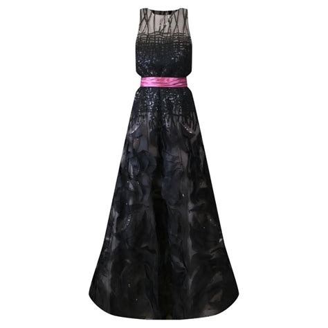 2011 Oscar De La Renta Embellished Black Tulle Gown As Seen On Blanca