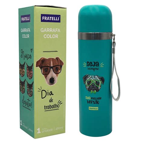 Garrafa Color Estampa Pet Inox 480ml Shopee Brasil