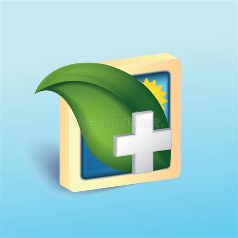 Leaf Plus Medical Herbs Infinity Line Design Symbol Logo Vector Stock