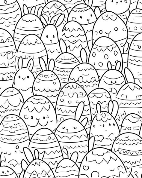 Featuring Cute Cartoon Elements And Hand Drawn Easter Eggs For Adult