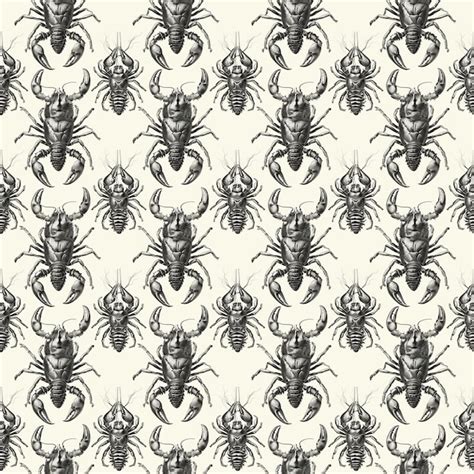 Premium Photo Scorpion Pattern Black And White Seamless Background Premium Photo Scorpion Pattern Black And White Seamless Background