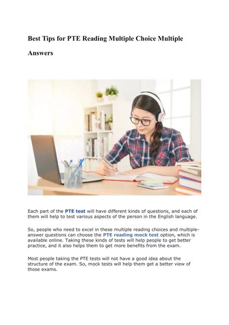 Ppt Best Tips For Pte Reading Multiple Choice Multiple Answers Powerpoint Presentation Id