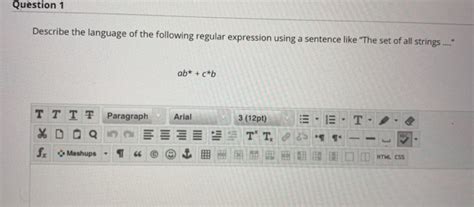Solved Question 1 Describe The Language Of The Following