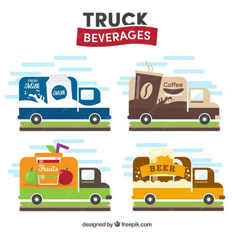 Free Vector Vintage Set Of Classic Food Tucks