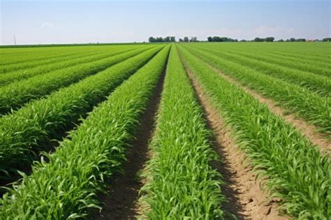 Premium Photo Rows Of Genetically Modified Crops In A Test Field