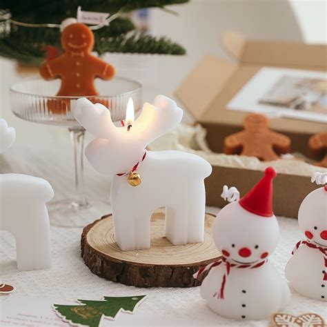 เทียนหอมตกแต่งบ้านคริสต์มาส Christmasเทียนหอมรูปสโนแมน ตุ๊กตาหิมะ สไตล์