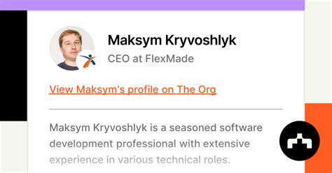 Maksym Kryvoshlyk Ceo At Flexmade The Org