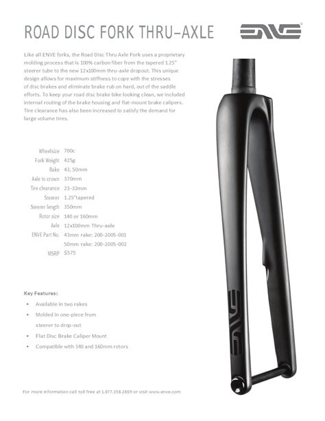Road Disc Thru Axle Fork Specs Enve Support Center Home
