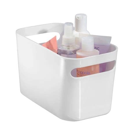 Interdesign 6 In H X 6 In W X 10 In D White Plastic Cube Storage Bin 93021 The Home Depot