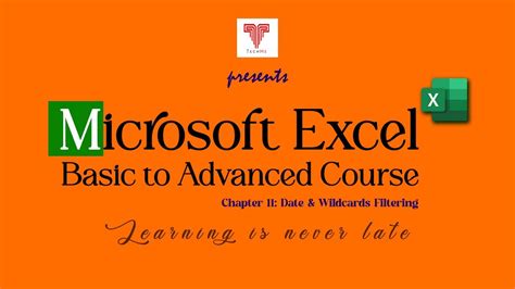 Module 1 Chapter 11 Date And Wildcard Filtering In Excel Youtube