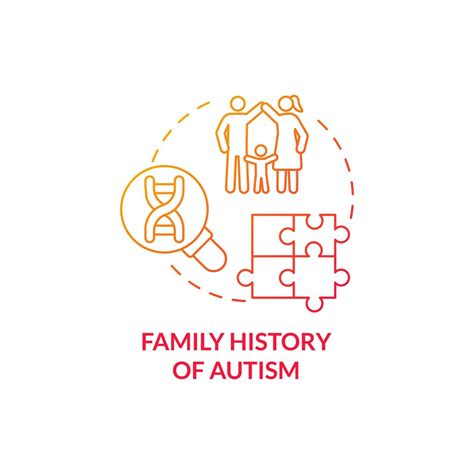 Familie Autisme Geschiedenis Concept Icoon Autisme Risicofactor
