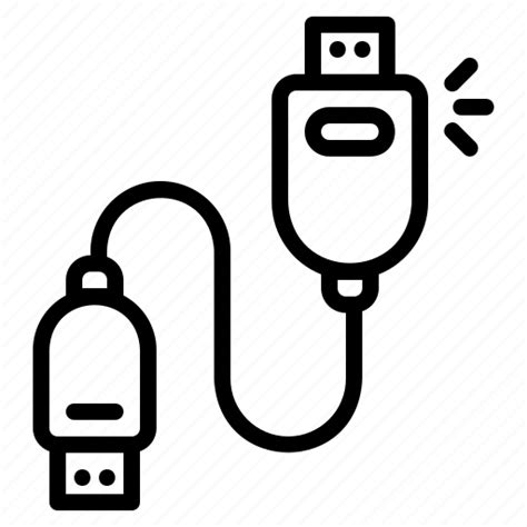 Usb Data Cable Transfer Plug Connector Electronics Icon