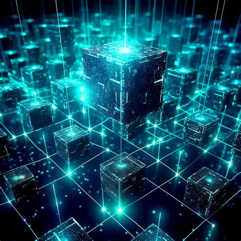 Premium Ai Image Interconnected Blockchain Decentralized Network With