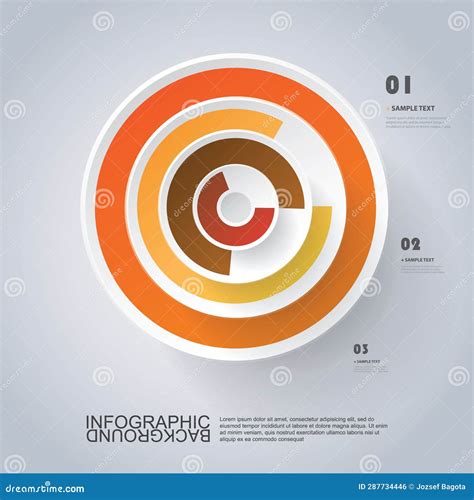 Colorful Circular Round Concentric 3d Shape Red Orange And Brown Colored Visualization