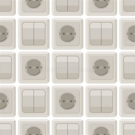 Electric Outlet Vector Illustration Energy Socket Electrical Plugs Seamless Pattern European