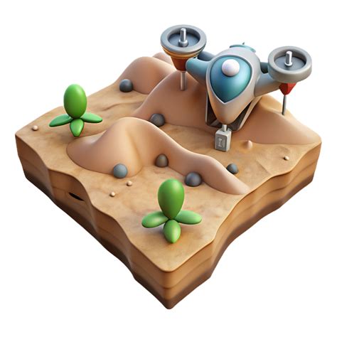 Stunning Vintage Drone Mapping Terrain Isolated Cutout Detailed