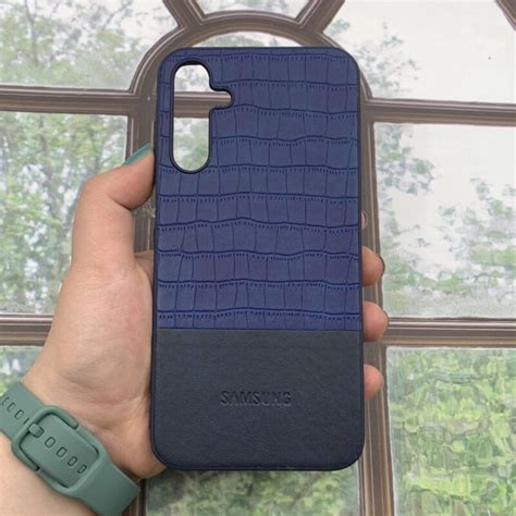 قاب گوشی Galaxy A15 سامسونگ چرمی کروکودیل لاکچری خاص رنگ سرمه ای کد