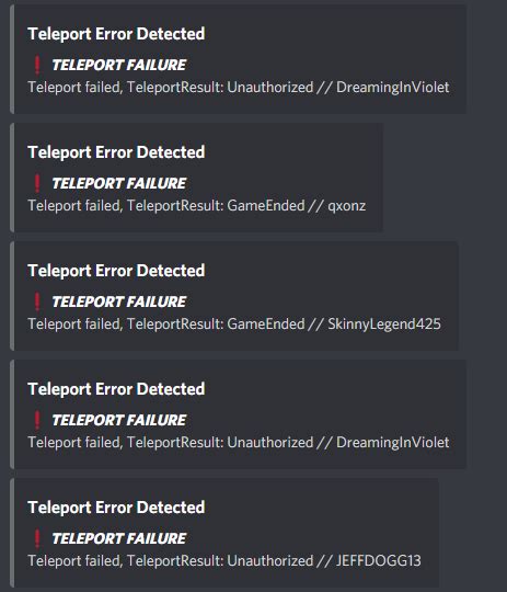 players failing to teleport to reserved server teleport restricted