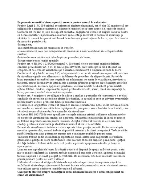 Ergonomia Muncii La Birou Poziții Corecte Pentru Muncă La Calculator