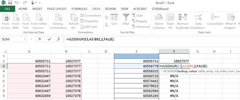 Error While Doing Vlook Up Table Array Not Getting Selected