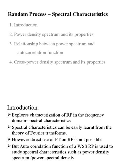 Notes3 Random Process Spectral Charecteristics Pdf
