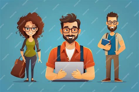 Premium Photo Vector Profession Characters Man And Woman Programmer Or Designer