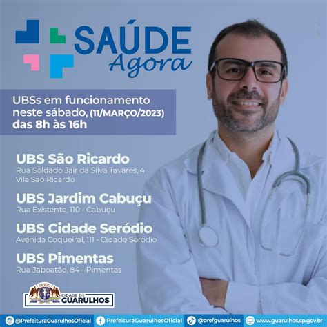 Guarulhos Abre Quatro Ubs Pelo Programa Saúde Agora Neste Sábado