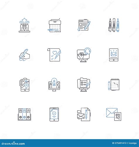 mastermind line icons collection strategy intelligence leadership