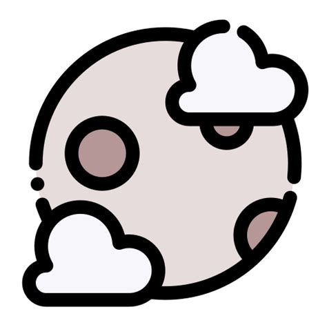 Icono De Luna Llena Generic Outline Color