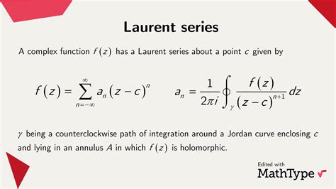 mathtype the laurent series named after the