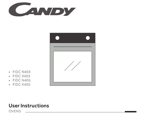 Candy Fidc Serise Ovens Instruction Manual