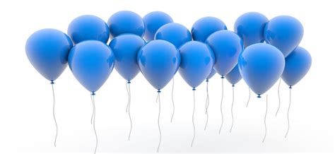 Rendu 3d De Ballons Bleus Brillants Sur Fond Blanc Photo Gratuite