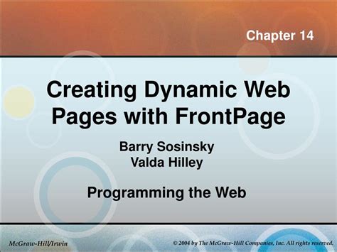 Ppt Creating Dynamic Web Pages With Frontpage Powerpoint Presentation Id