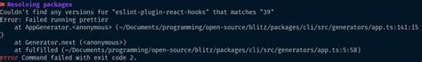 Linux Eslint Plugin React Hooks Error While Resolving Packages