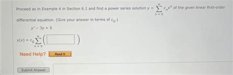 Solved Proceed As In Example 4 ﻿in Section 61 ﻿and Find A