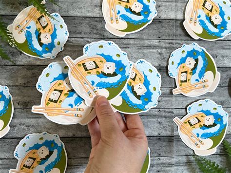 Kawaii Surfing Tofu Miso Soup Sticker Matte Vinyl Weatherproof Etsy