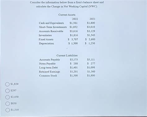 Solved Consider The Information Below From A Firm S Balance Chegg Com