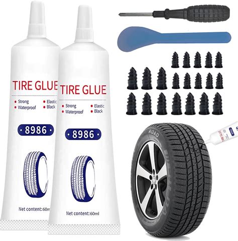 1dfaul 24pcs Tire Repair Glue Kit 120ml Tire Patch Glue
